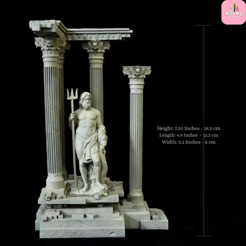 Roman Column Aquarium Ornament | Hand-painted Resin Ancient Ruins Decor ...