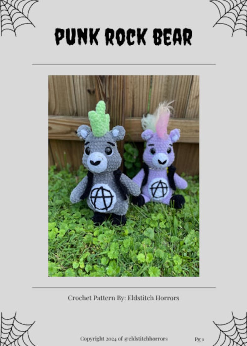 Punk Rock Bear Crochet Pattern - Etsy