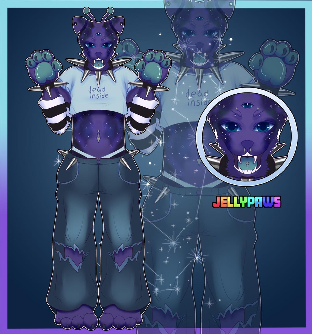 Space Dog | Fursona Reference Sheet Adoptable - Etsy