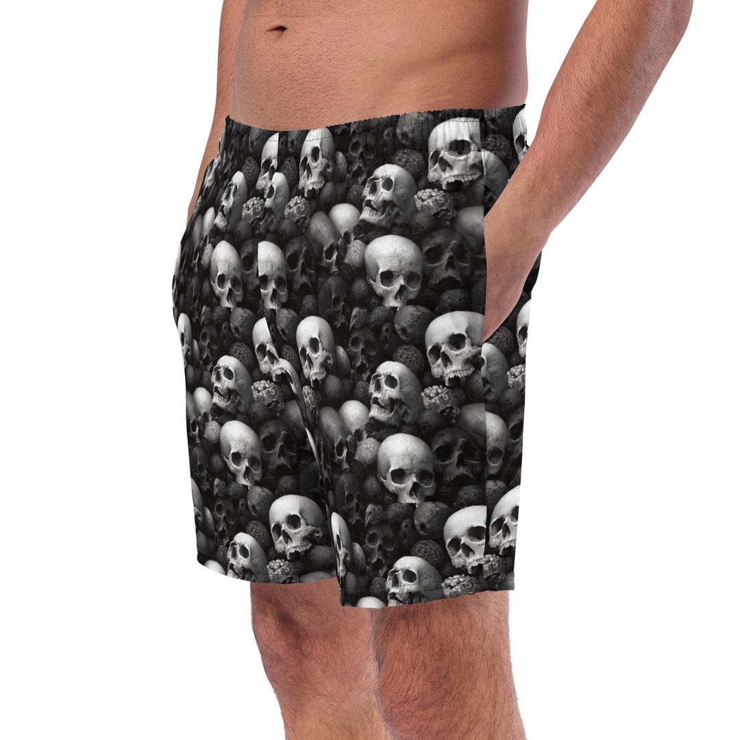 Goth Skulls | Recycled Swim Trunks - Etsy