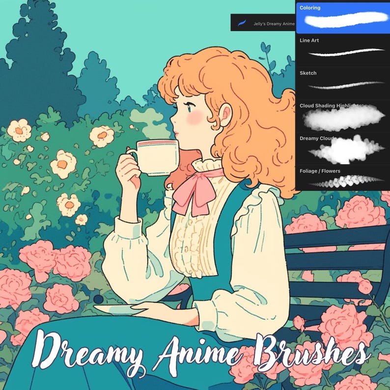 Dreamy Anime Brushes - Procreate - Chibi, Studio Ghibli, Anime Brushes ...