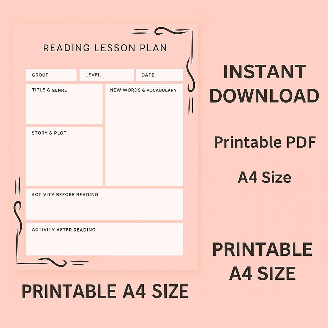Reading Lesson Plan Template | Printable Literacy Planner | Classroom ...