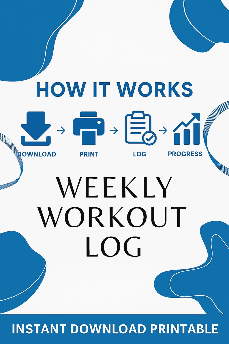 Weekly Workout Log Printable | Fitness Tracker Sheet | Gym Progress ...