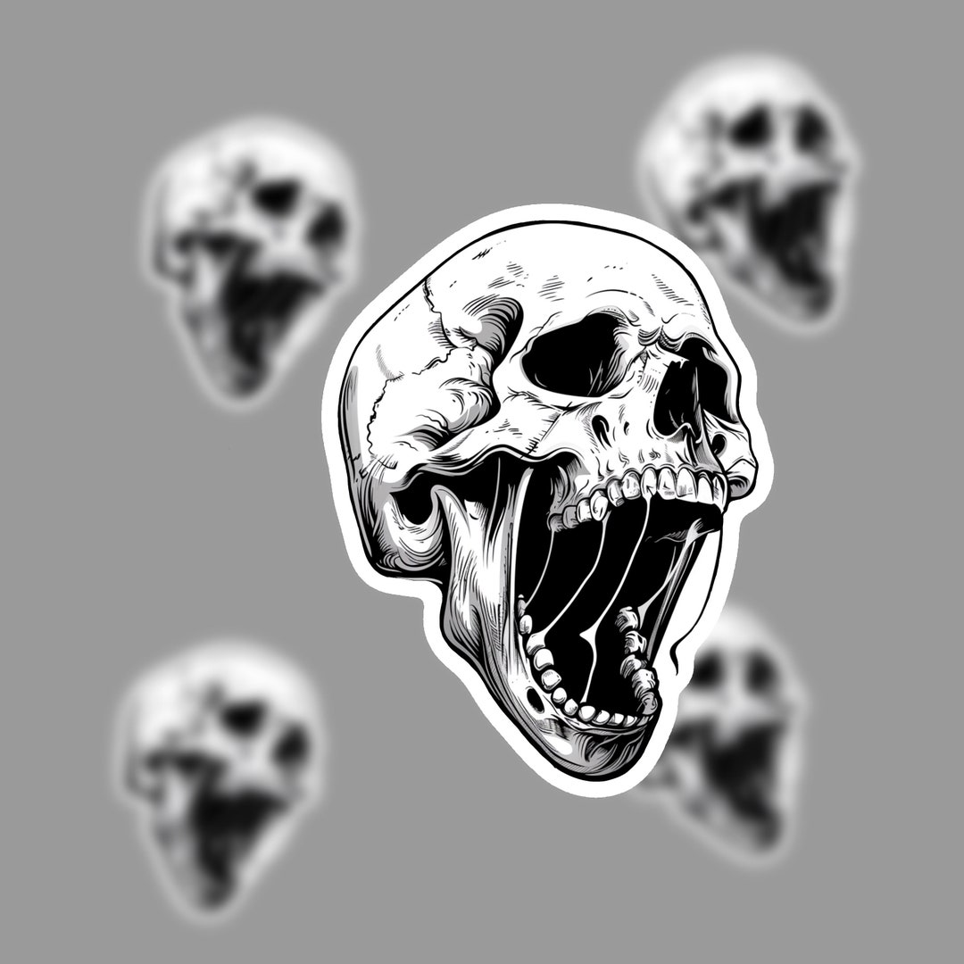 Skull Screaming Sticker, Dark Sticker, Waterproof Water Bottle Sticker ...
