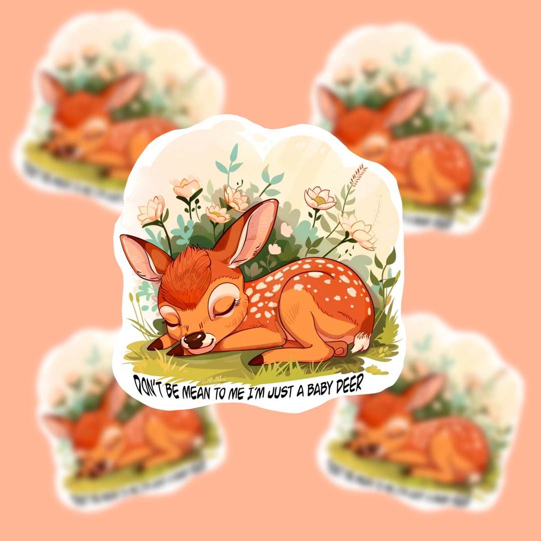 Baby Deer Sticker, Funny Sticker, Waterproof Water Bottle Sticker ...