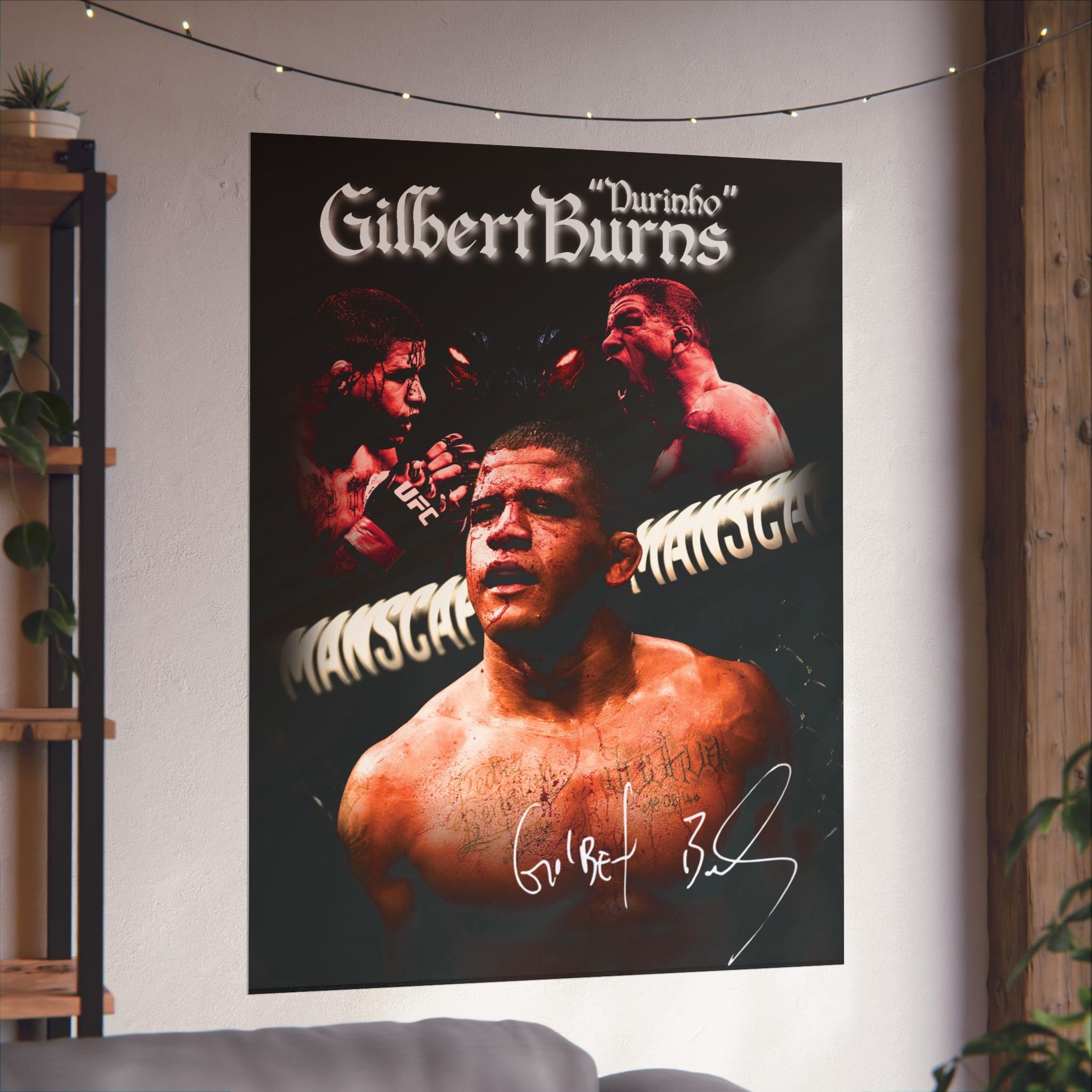 Gilbert Durinho Burns Poster, UFC Poster, MMA Poster, Fighter ...