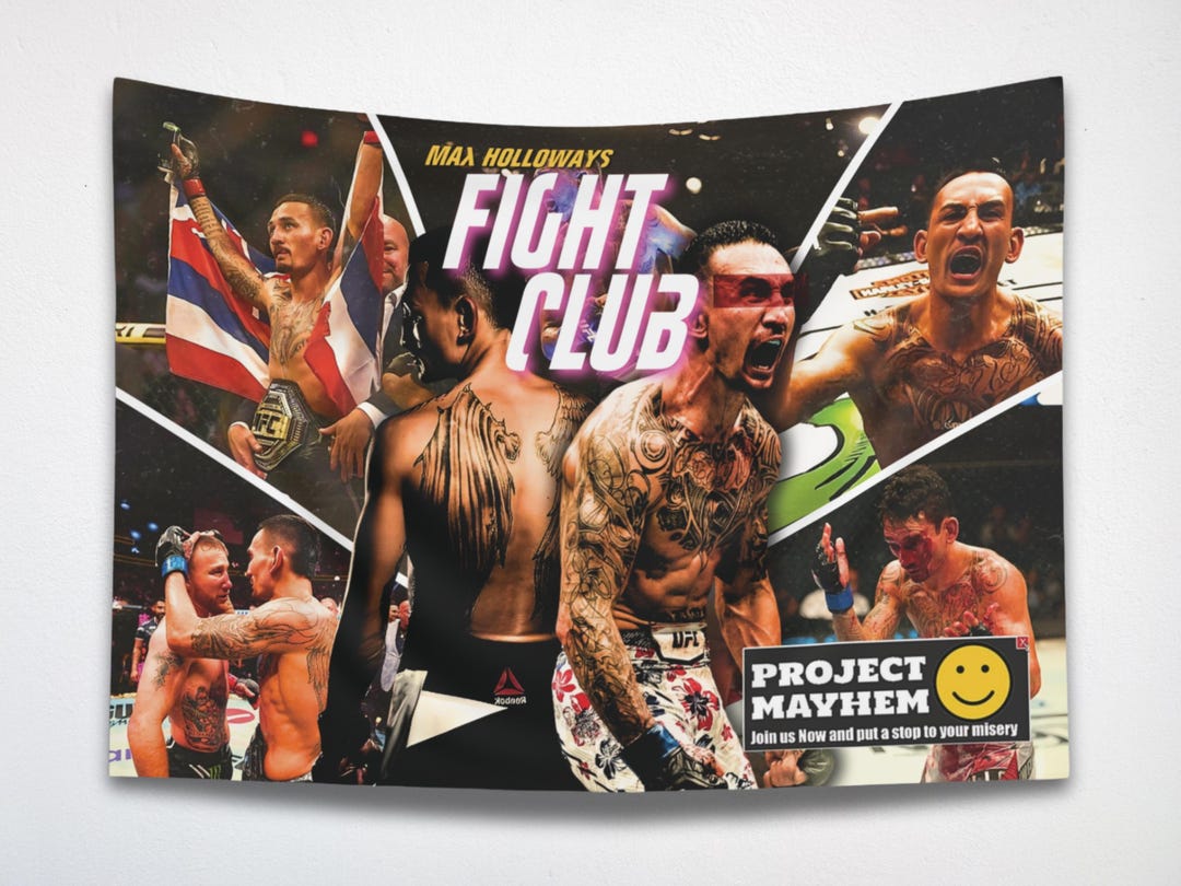 Max Holloway Tapestry, UFC Fighter, Fight Club, Wall Decor, Wall Banner ...