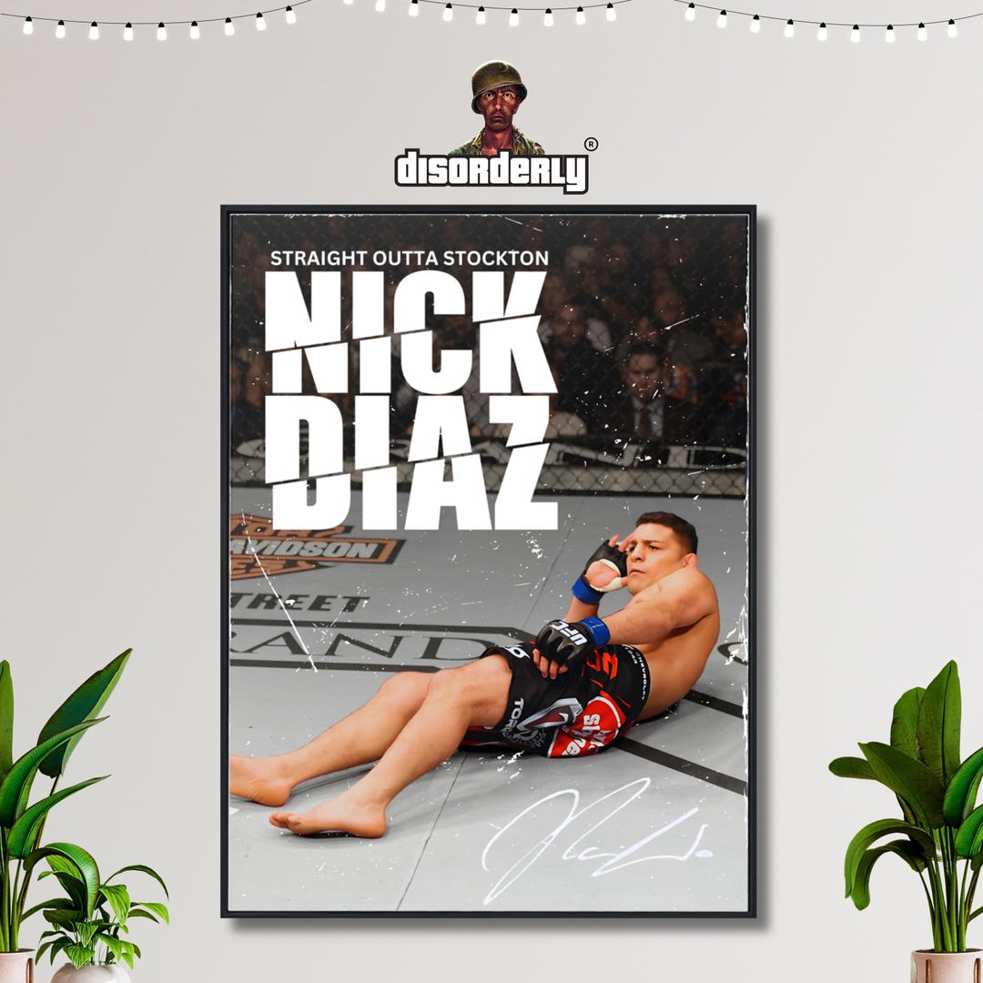 Nick Diaz Poster, UFC Poster, MMA Poster, Fighter Motivation, Bedroom ...