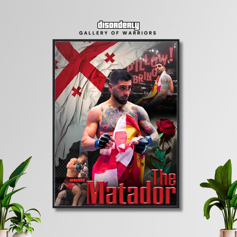 Ilia Topuria Poster, El Matador, UFC Poster, MMA Poster, Fighter ...