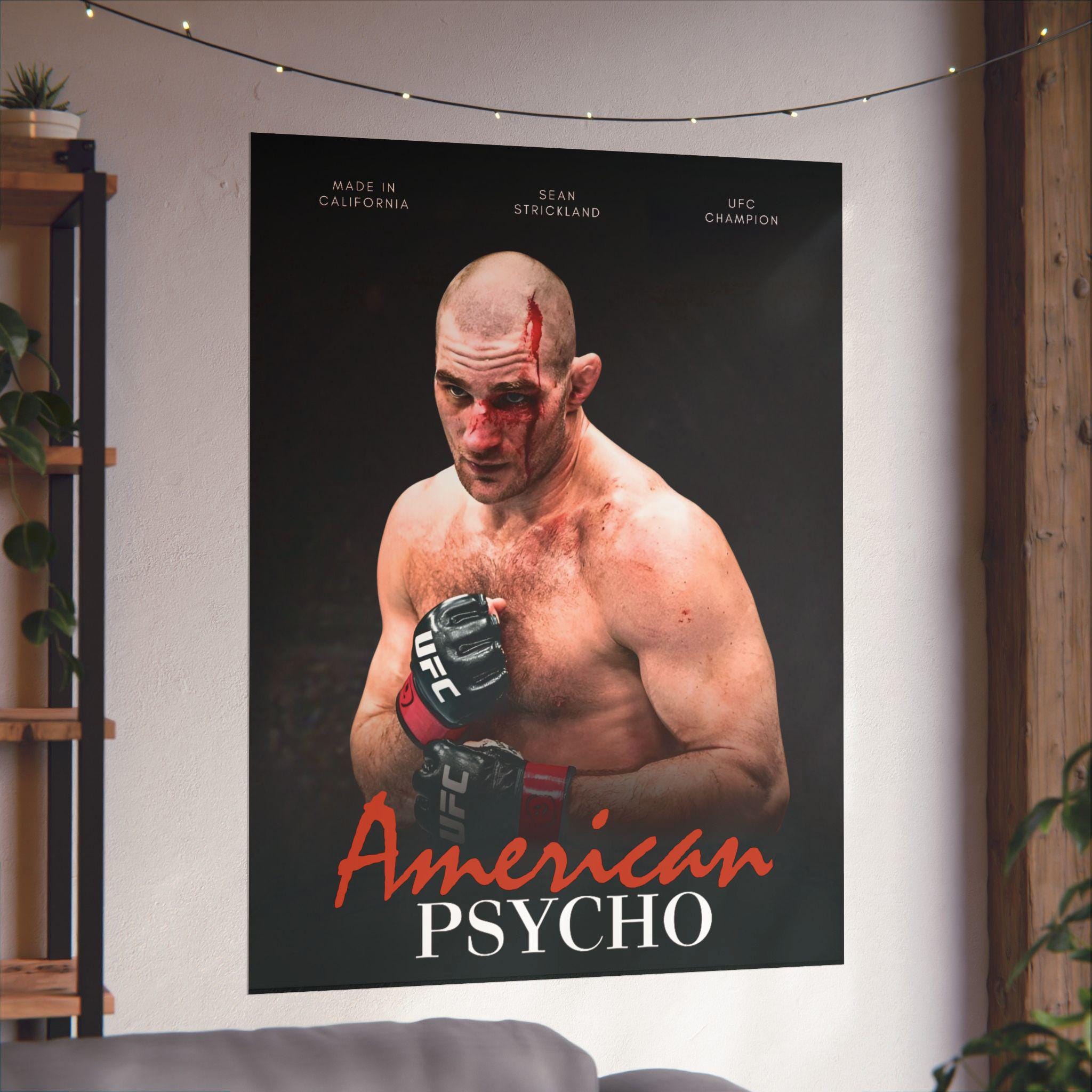 Sean Strickland Psycho Poster, UFC Poster, MMA Poster, Fighter ...
