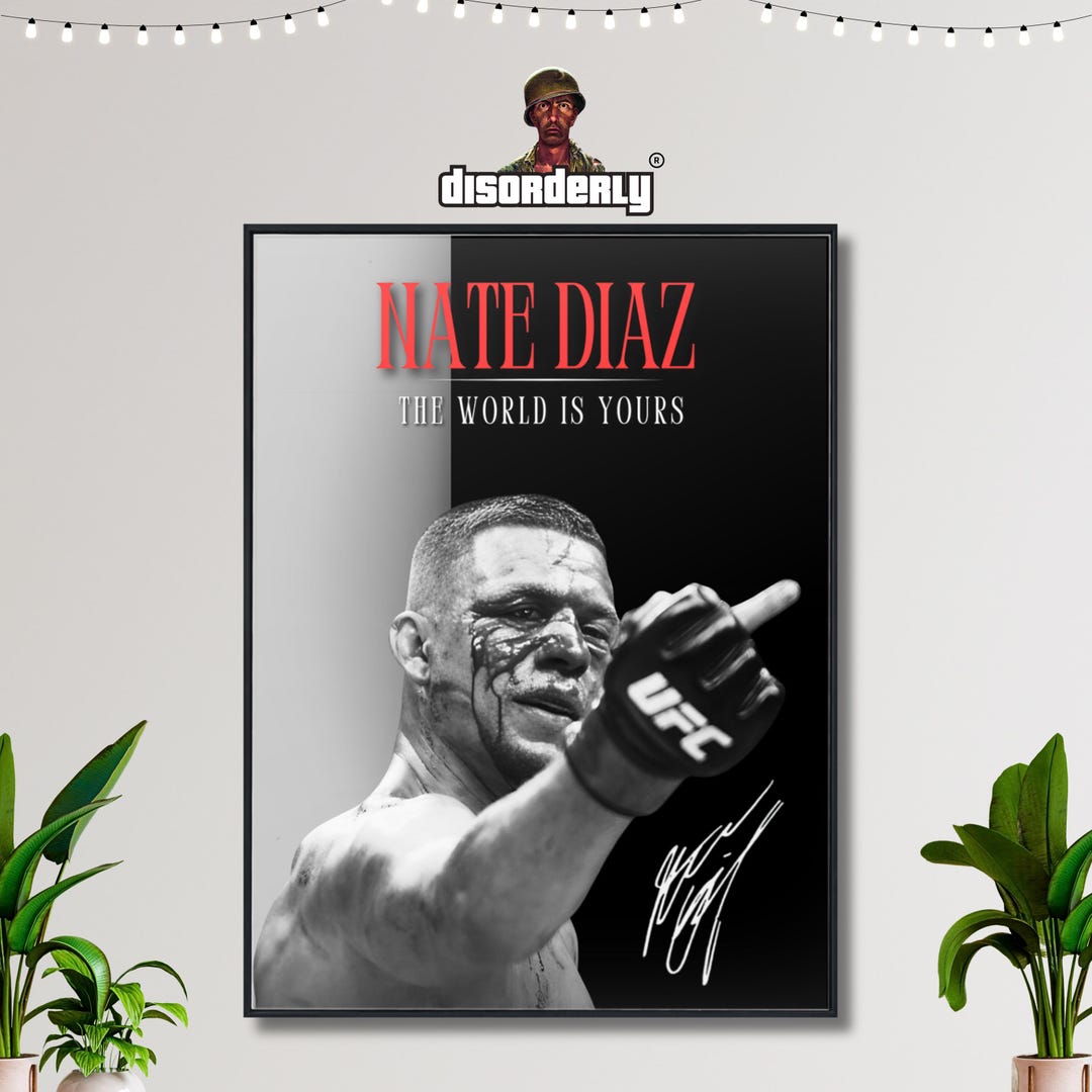 Nate Diaz Scarface Poster, UFC Poster, MMA Poster, Fighter Motivation ...