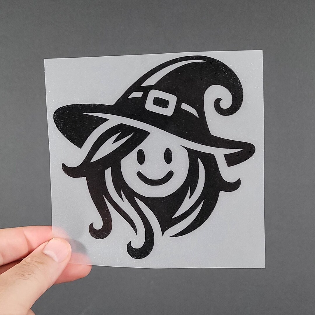 Smiley Face Witch Decal for Car Decals for Window Halloween Witch Decal ...