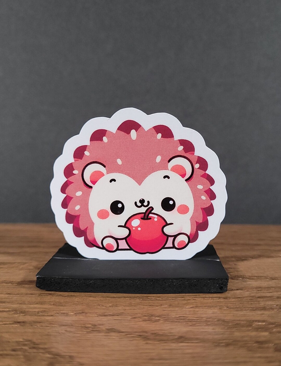 Cute Hedgehog Eating Apple Sticker for Friends Cute Animal Stickers ...
