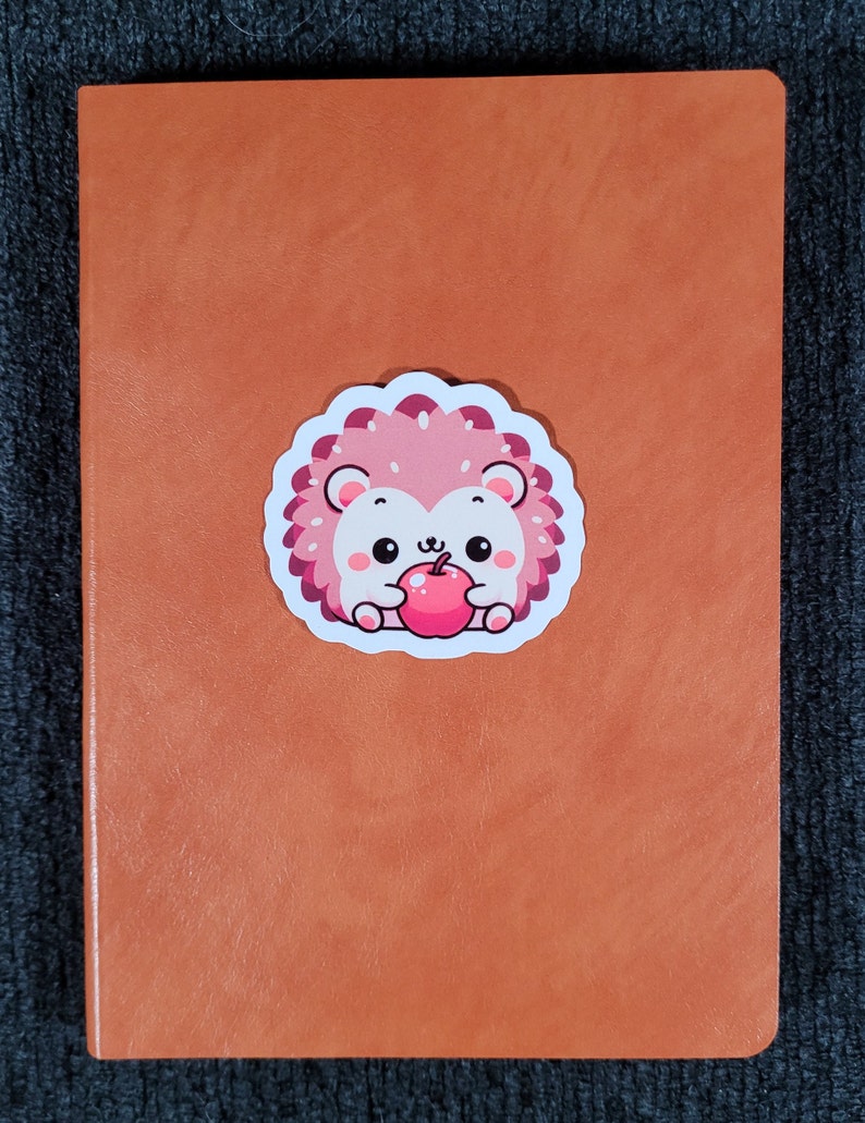 Cute Hedgehog Eating Apple Sticker for Friends Cute Animal Stickers ...