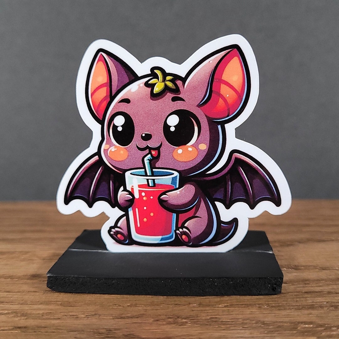Cute Tomato Juice Bat Sticker Cute Fruit Bat Gifts for Friends Gifts ...