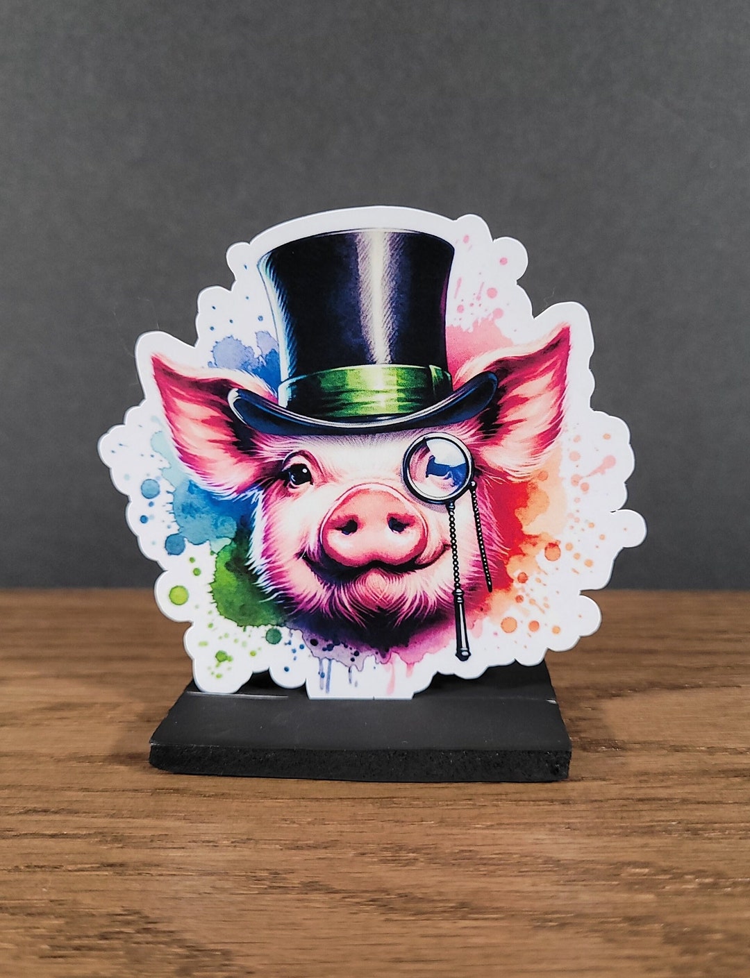 Rich Pig Top Hat Sticker Funny Pig Sticker Funny Gift Ideas for Him Pig ...