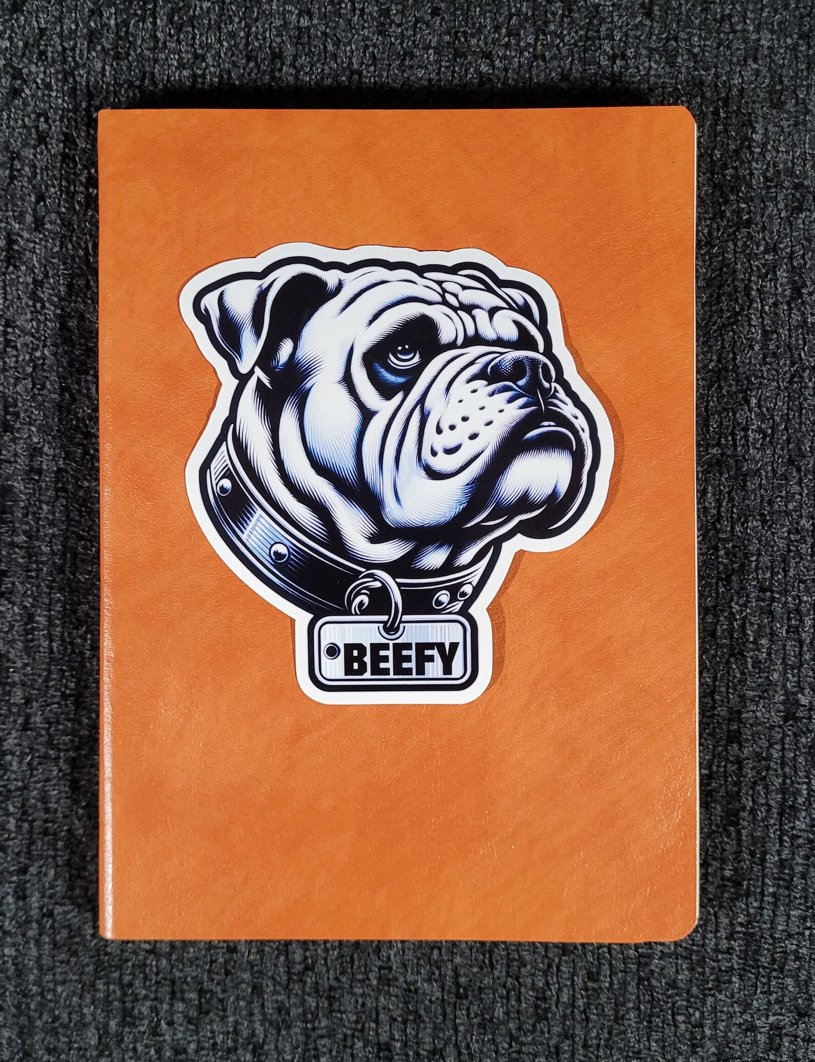 Custom Dog Tag Name Sticker Bull Dog Stickers Customizable Pet Gift ...