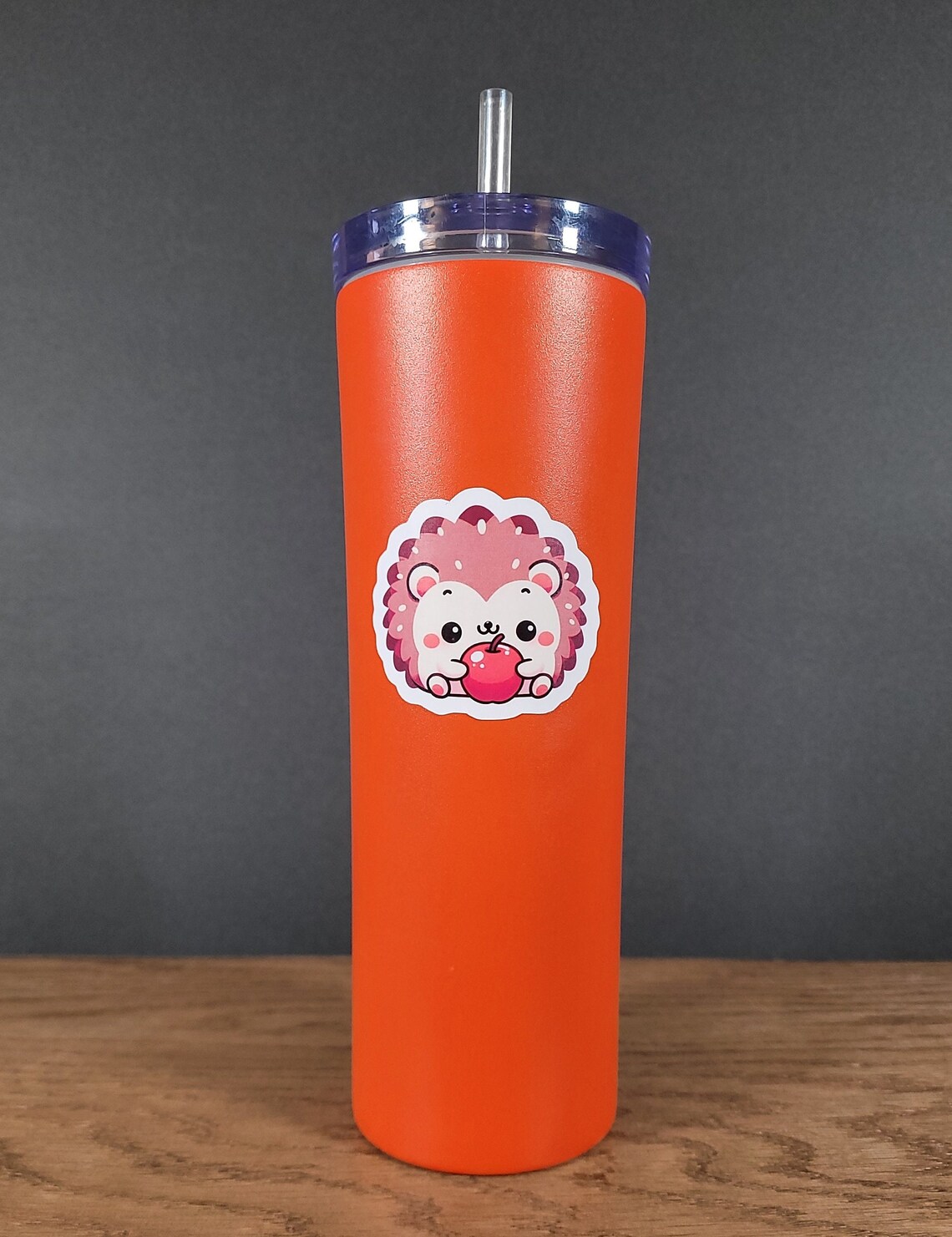 Cute Hedgehog Eating Apple Sticker for Friends Cute Animal Stickers ...