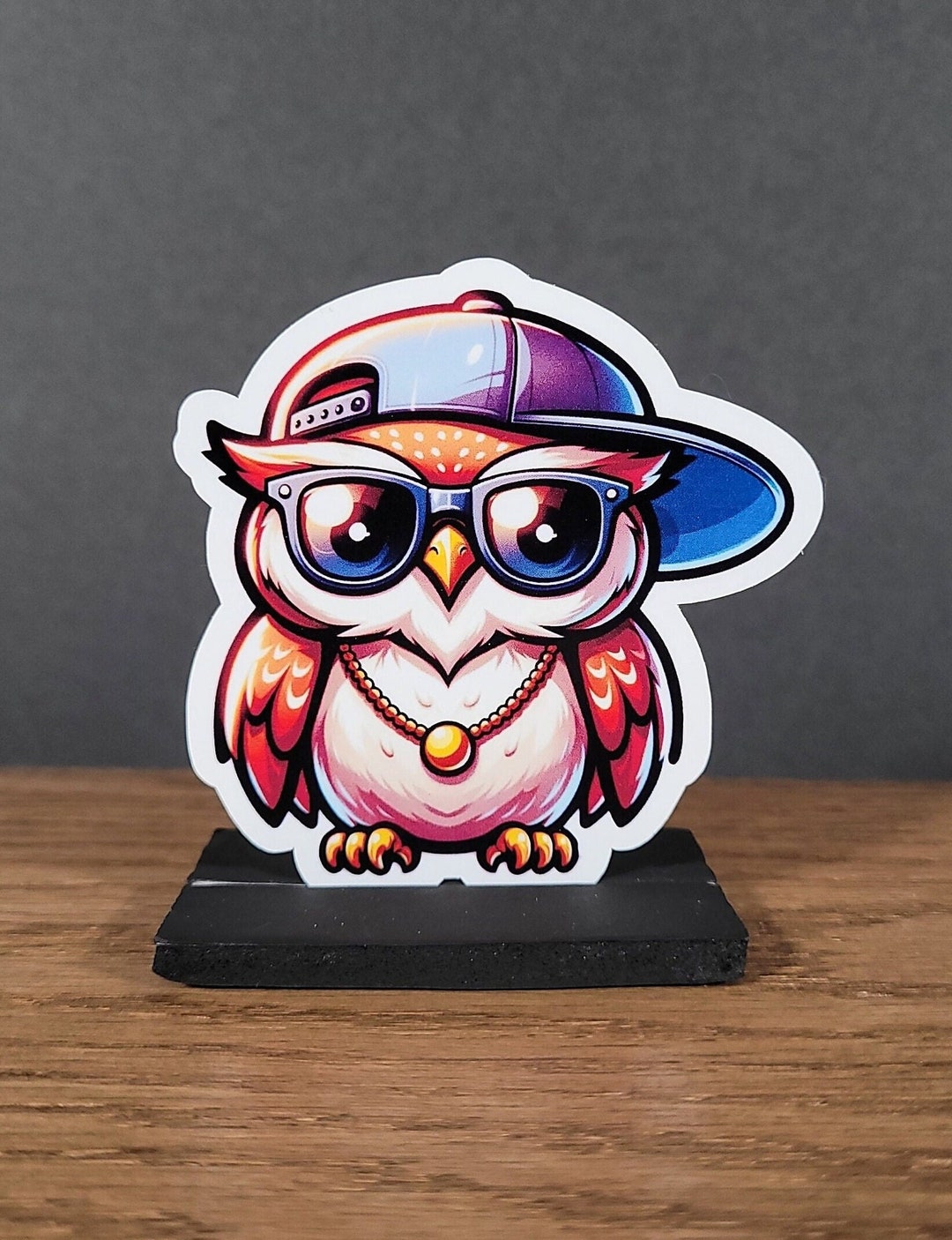 Cool Owl Sticker Gangsta Owl Gift Ideas for Friends Funny Animal ...