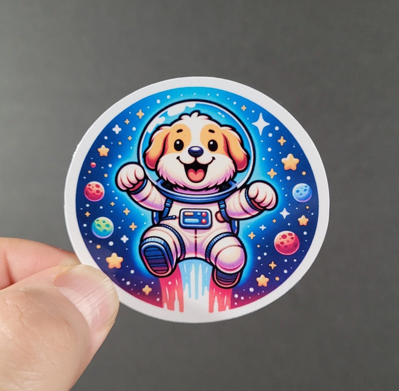 Space Dog Stickers for Kids Gift Ideas for Kids Cute Space Sticker ...