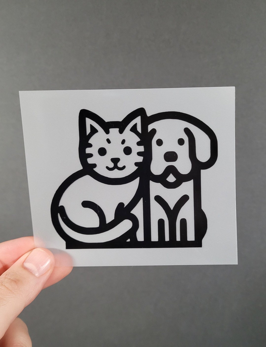 Cat and Dog Decal Best Friends Car Decal Pet Laptop Sticker Animal ...