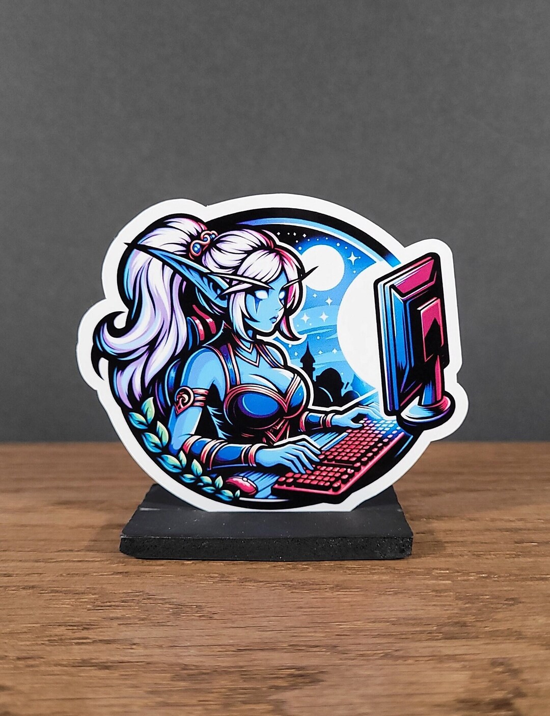 Dark Elf Gamer Sticker Night Elf Computer Gifts for Nerds Laptop ...
