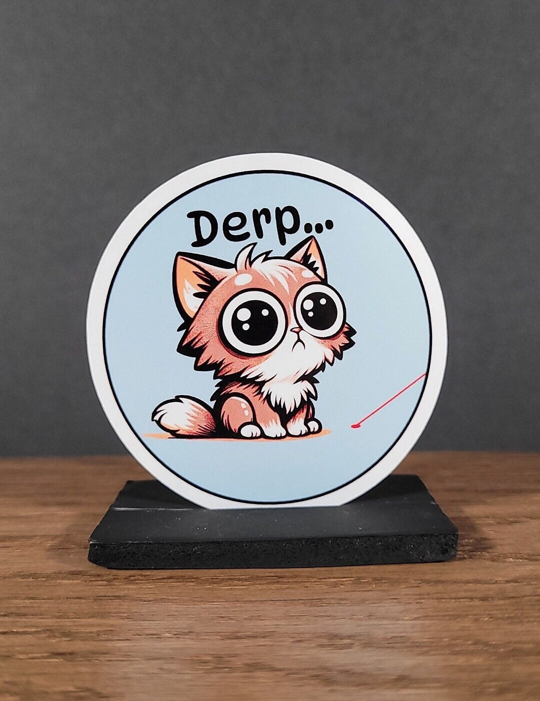Cute Derp Cat Stickers for Laptop Wide Eyed Cat Funny Animal Gifts for ...