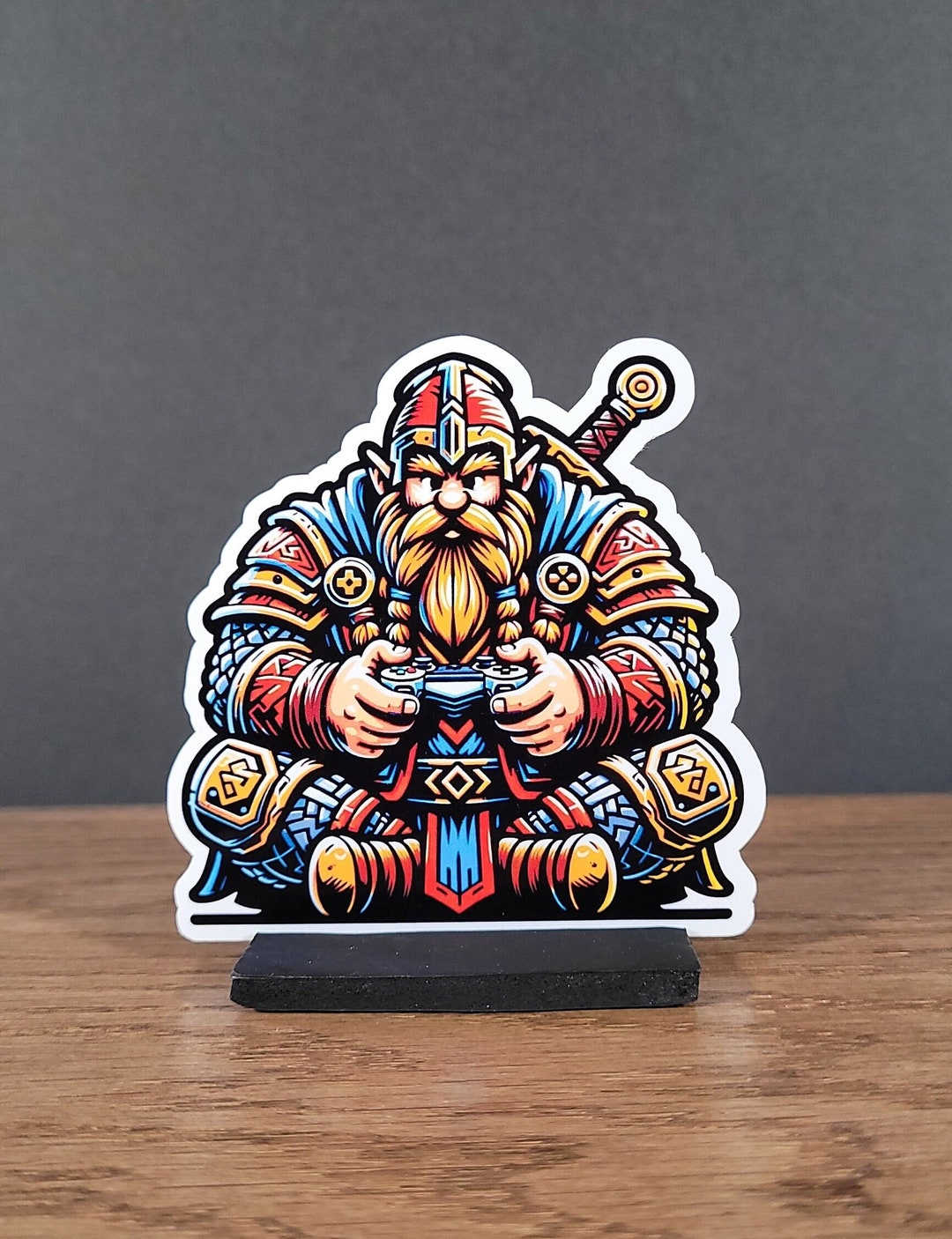 Dwarf Gamer Sticker Gift Ideas for Nerds Dwarf Warrior Sticker Gaming ...