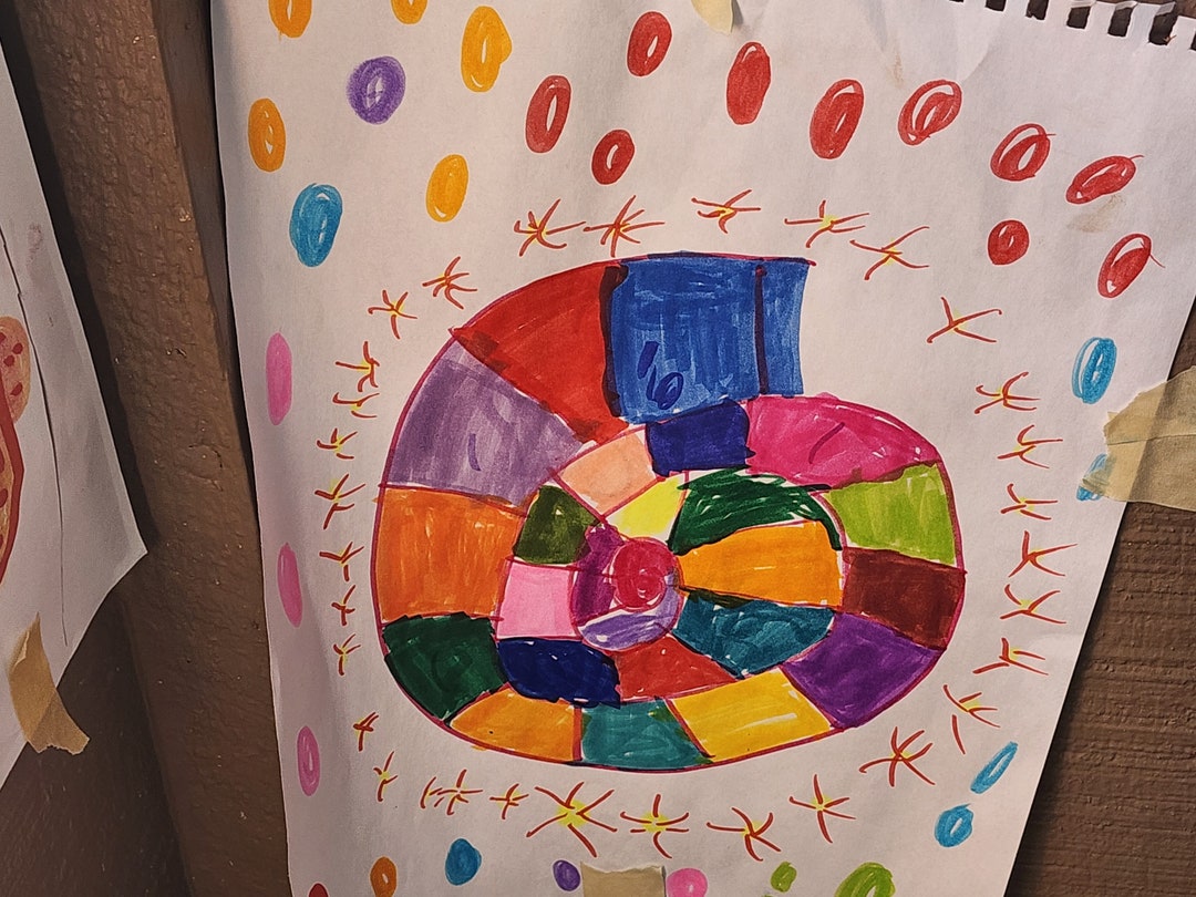 Rainbow Shell Drawing - Etsy