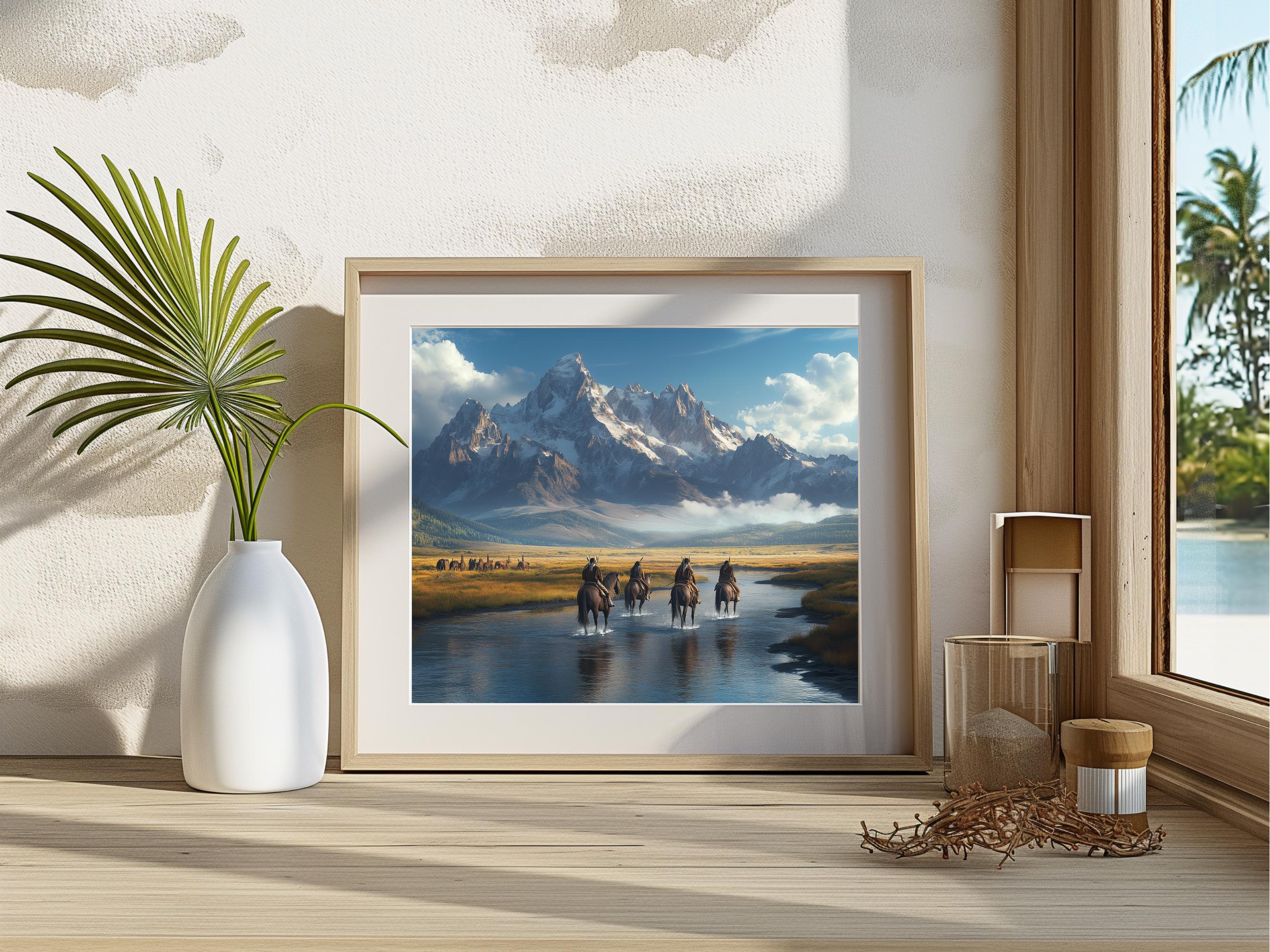 Riders of the Ancestral Plains; Printable Digital Art, Native American ...