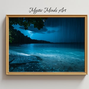 Nightstorm Symphony: Captivating Long-exposure of Night Rain Over the ...