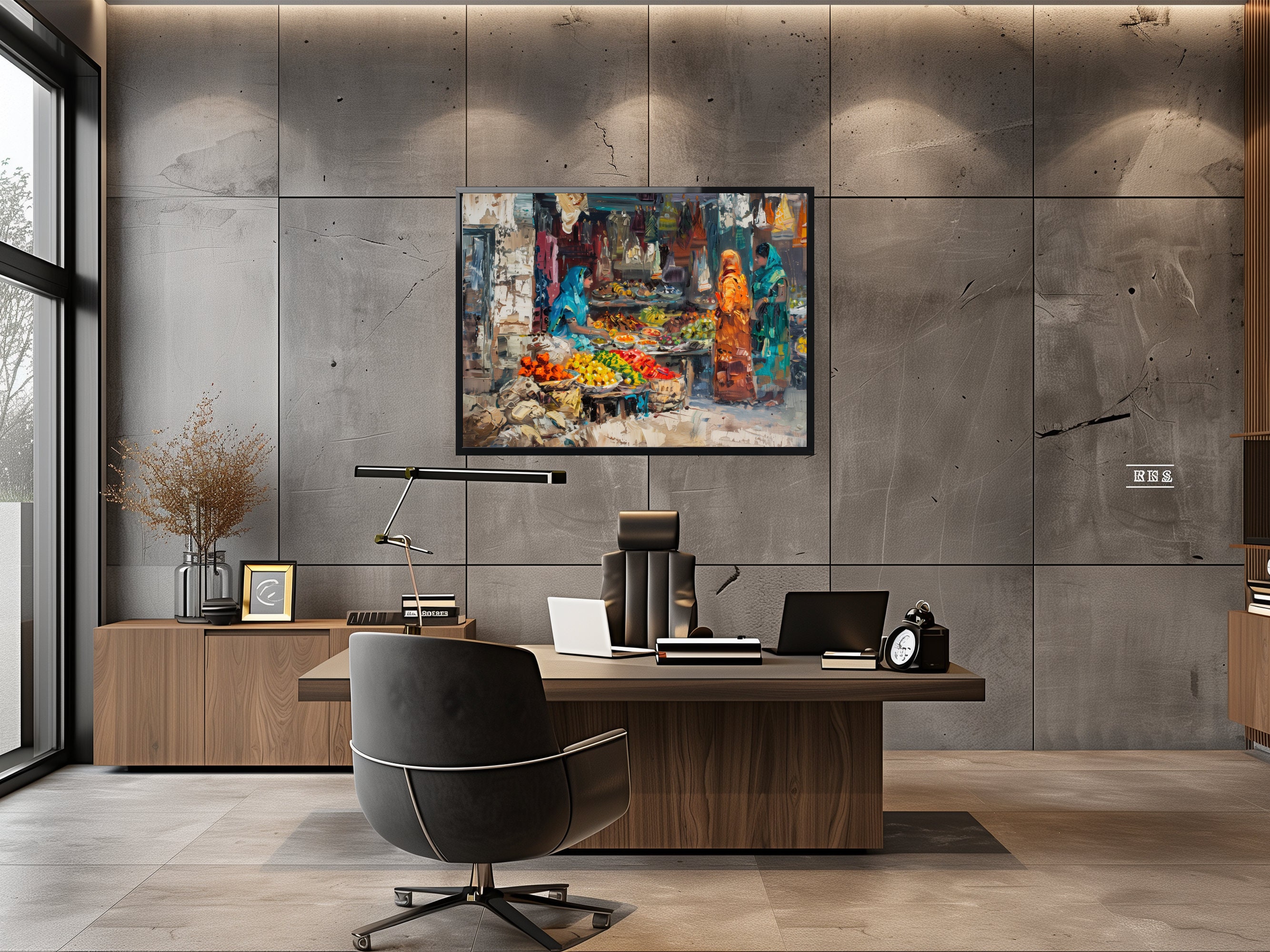 Vibrant Bazaar: Colors of India. Stunning Oil Painting of Indian Street ...