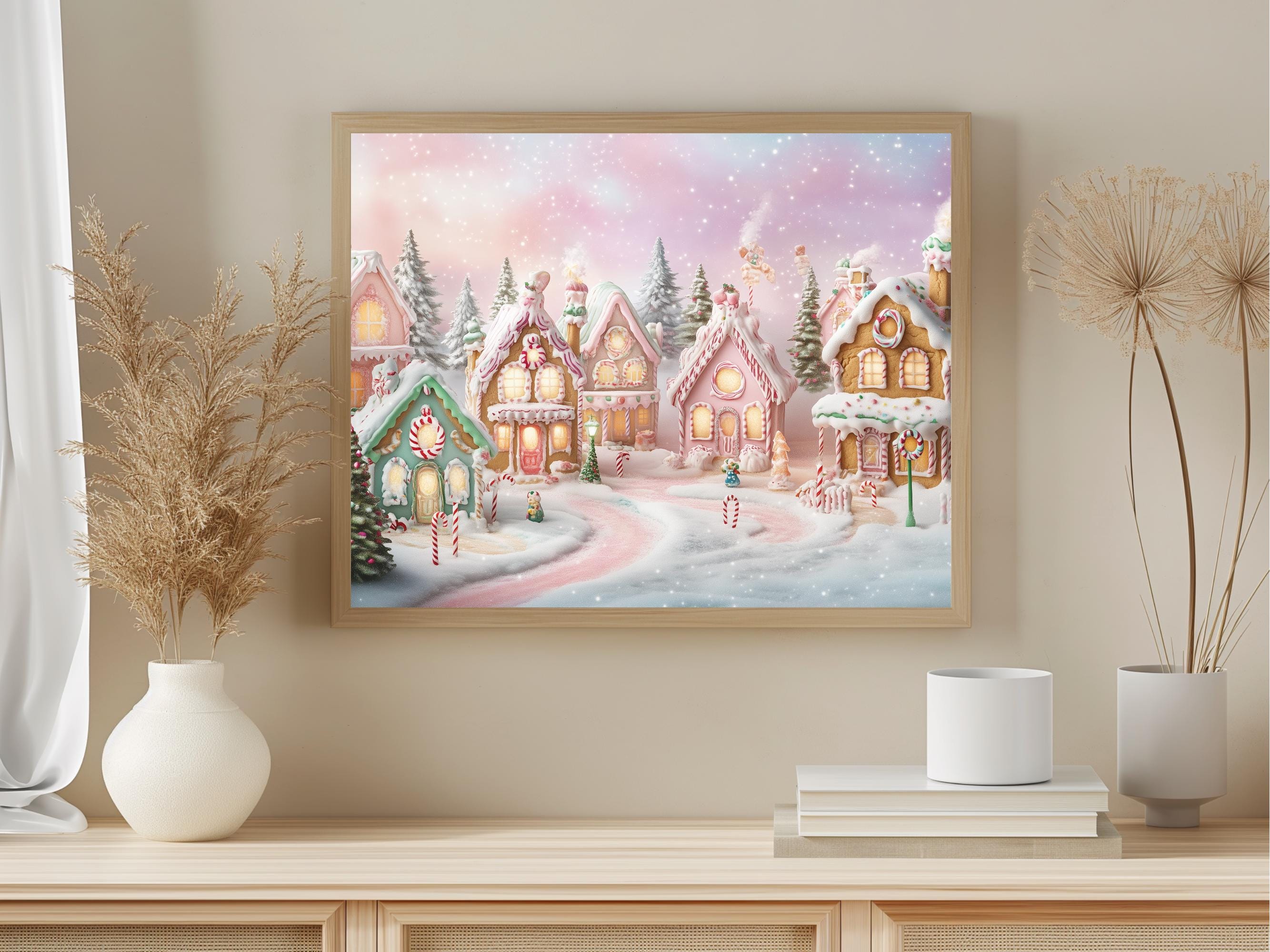 Candy Land Christmas Village, Printable Digital Art, Whimsical ...