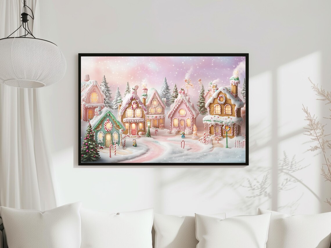 Candy Land Christmas Village, Printable Digital Art, Whimsical ...