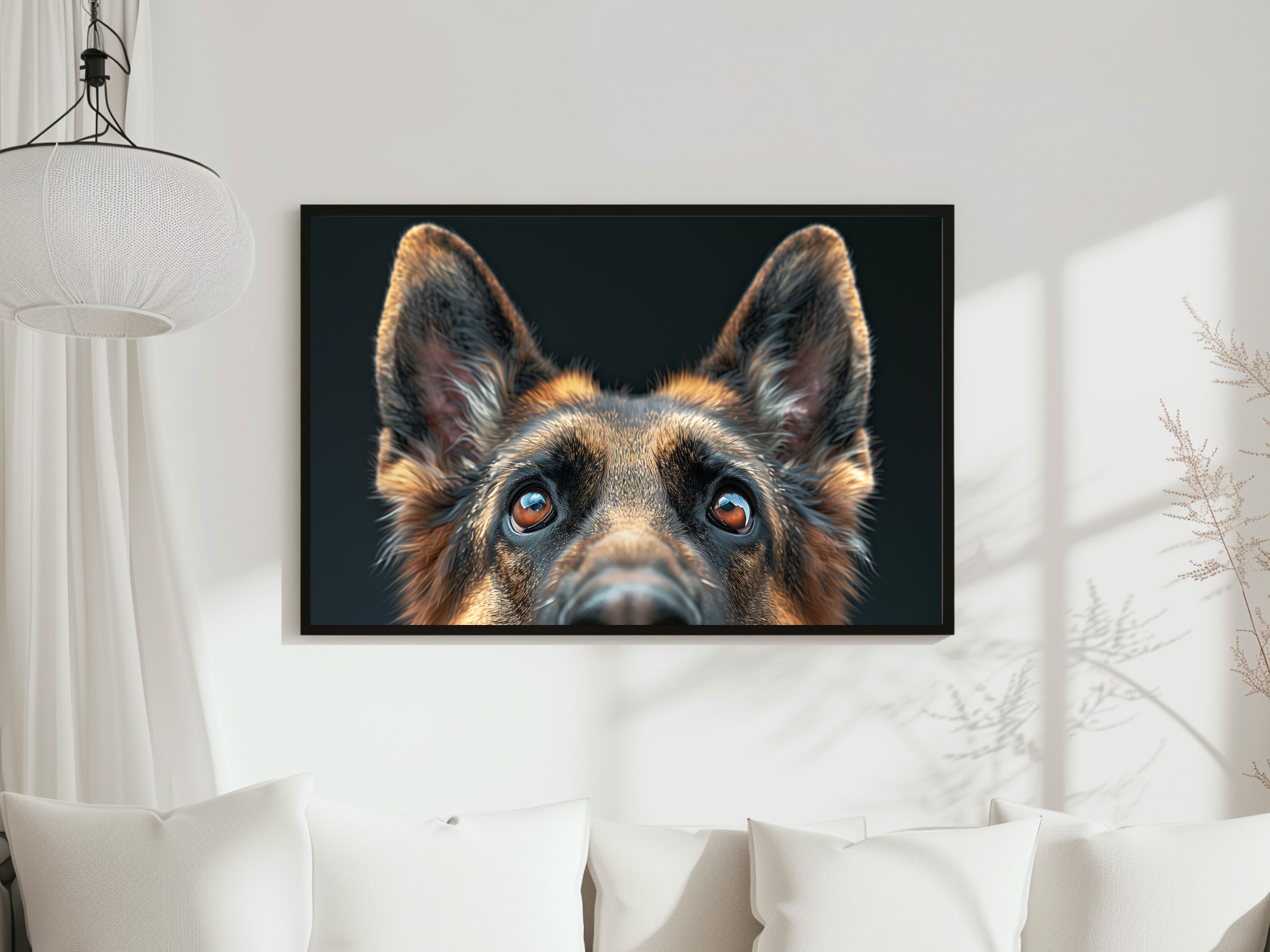 Printable German Shepherd Portrait: Photorealistic Close-up of a German ...