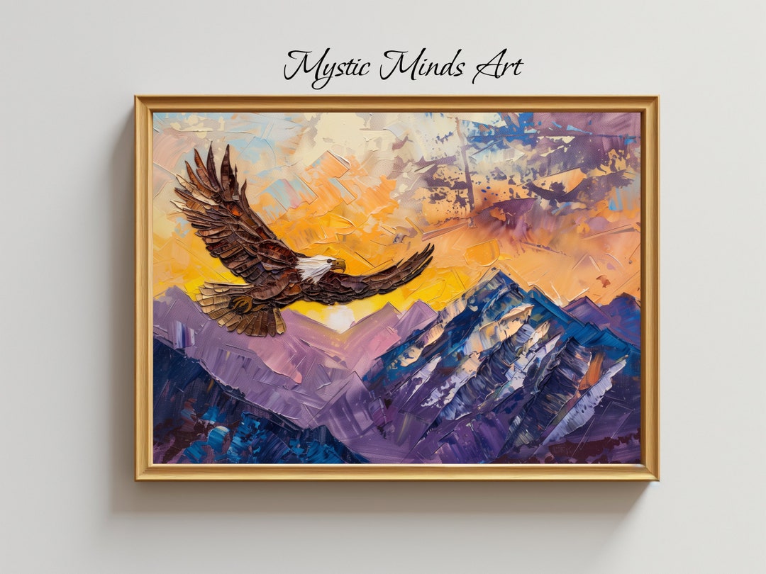 Printable Majestic Eagle Soaring Art: Vivid Eagle Art Captures Nature's ...