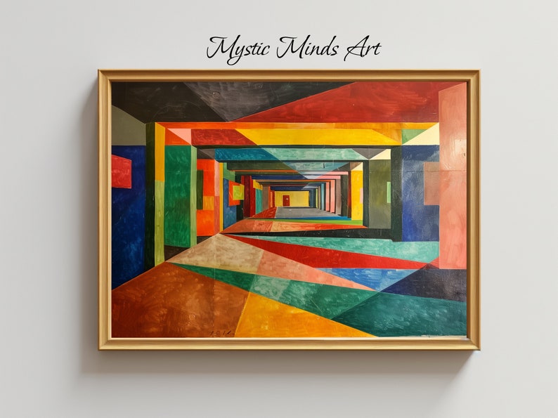 Printable Abstract Endless Hallway Backrooms Art: Abstract Art Three ...