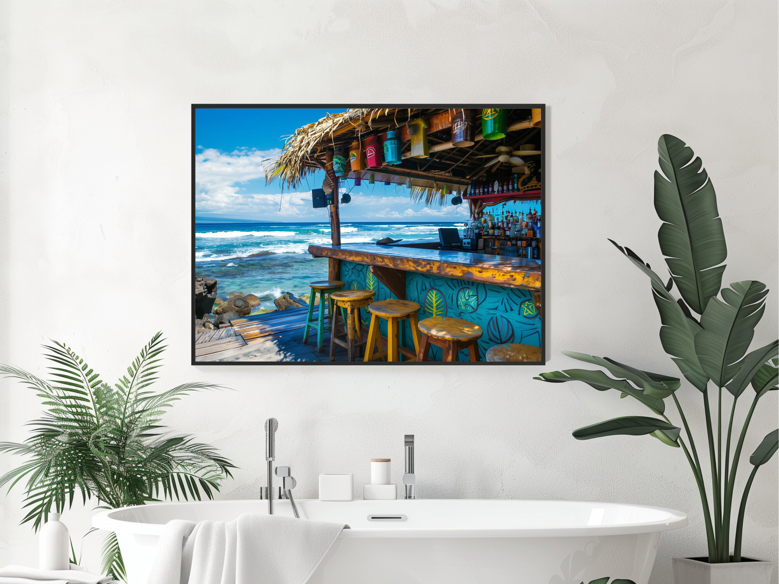 Tropical Tiki Bar Bliss: Printable Tiki Bar Scene. Perfect for Adding ...