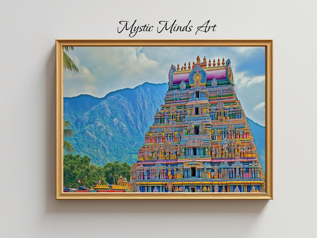 Traditional Indian Temple | Printable Instant Digital Art | Vibrant ...