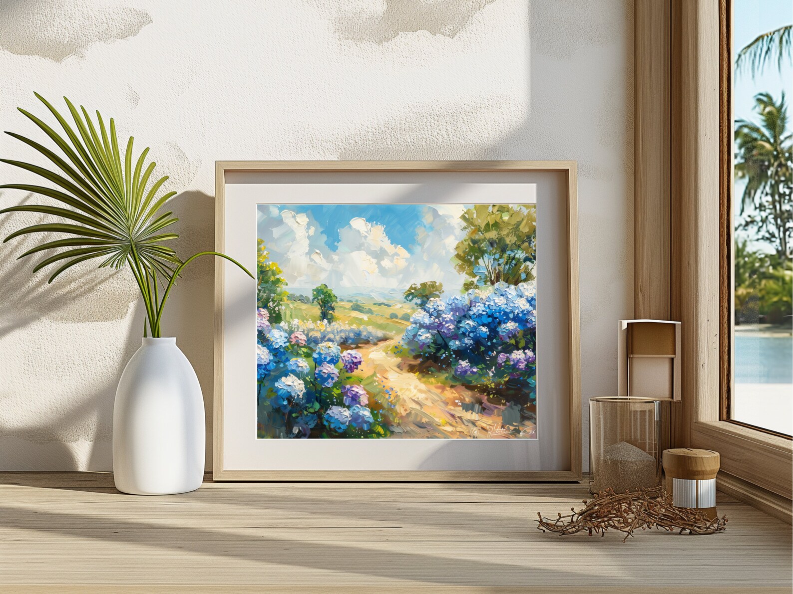 Hydrangea Serenade: Hydrangea Landscape Painting With Palette Knife ...