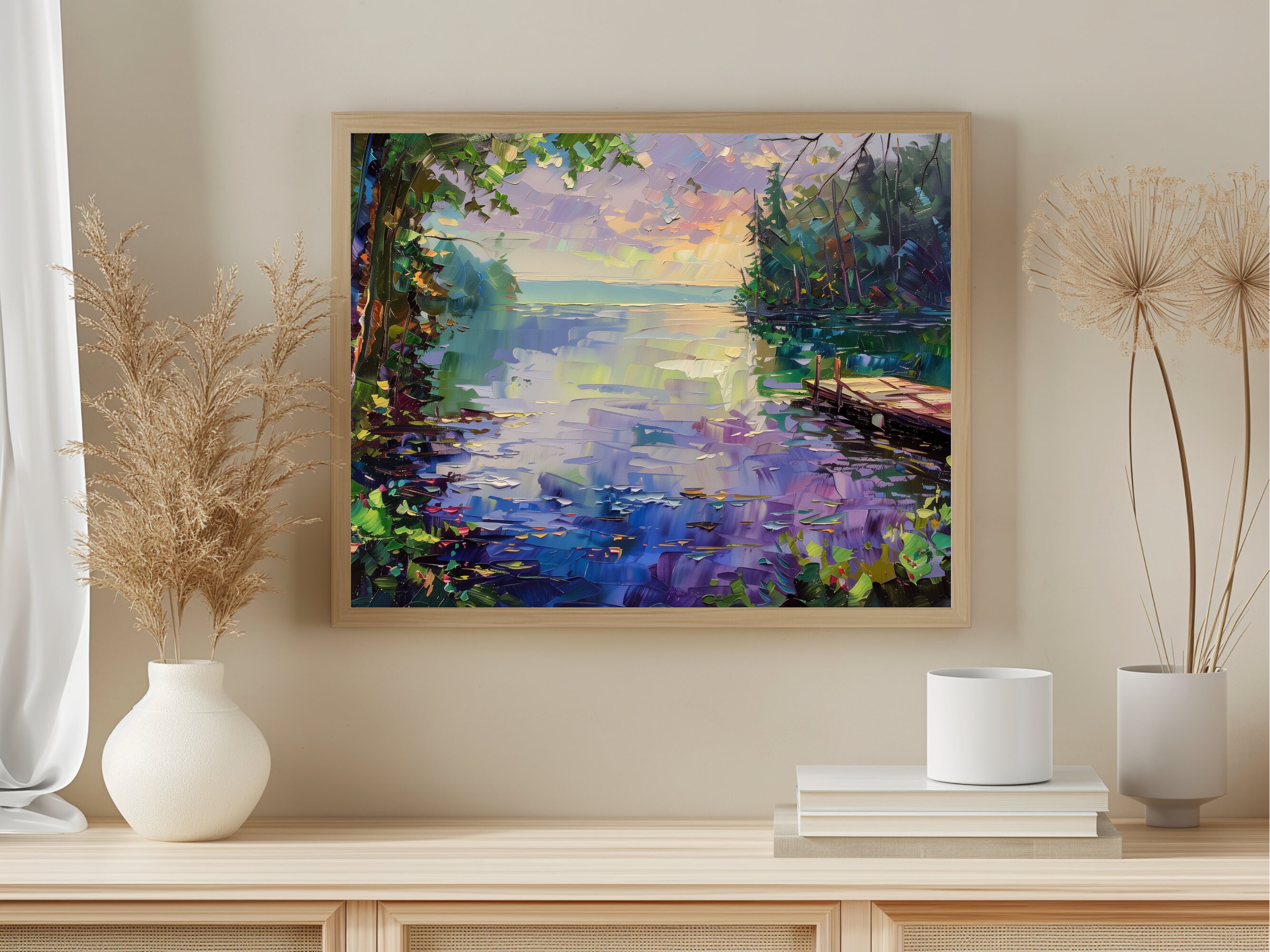 Printable Impressionist Lake Reflections: Serene Lakeside Beauty ...