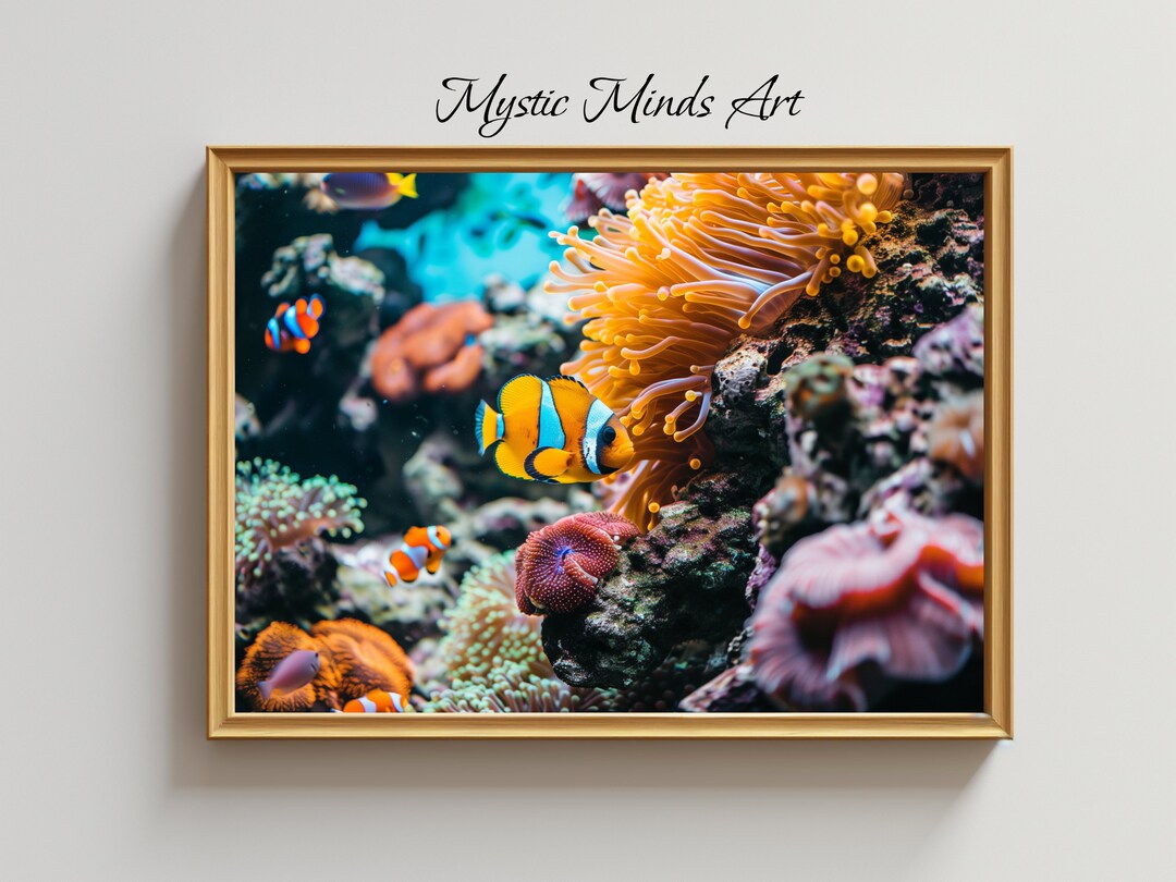 Marine Symphony: Anemone's Dance. Vibrant Underwater Digital Art ...