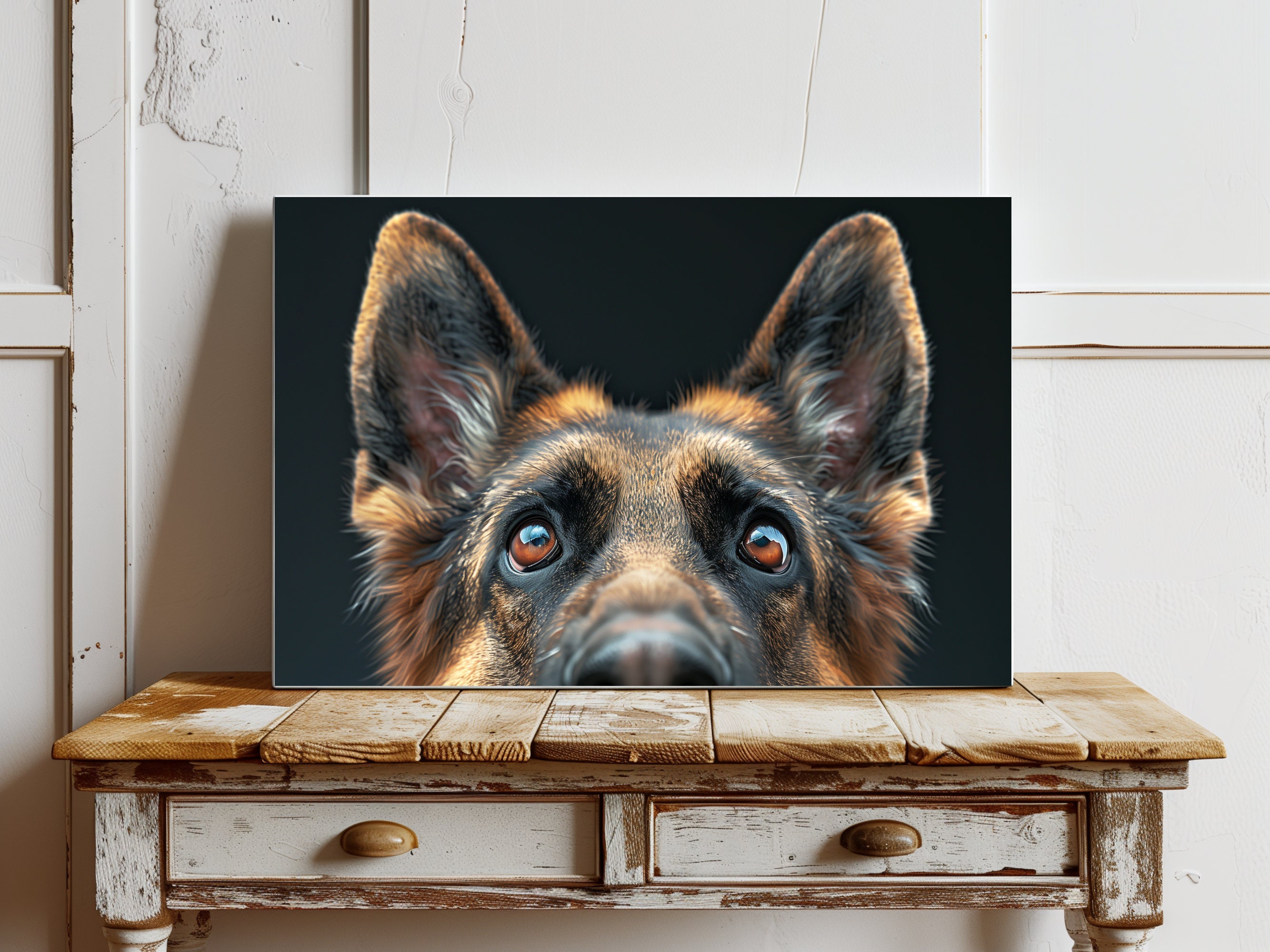 Printable German Shepherd Portrait: Photorealistic Close-up of a German ...