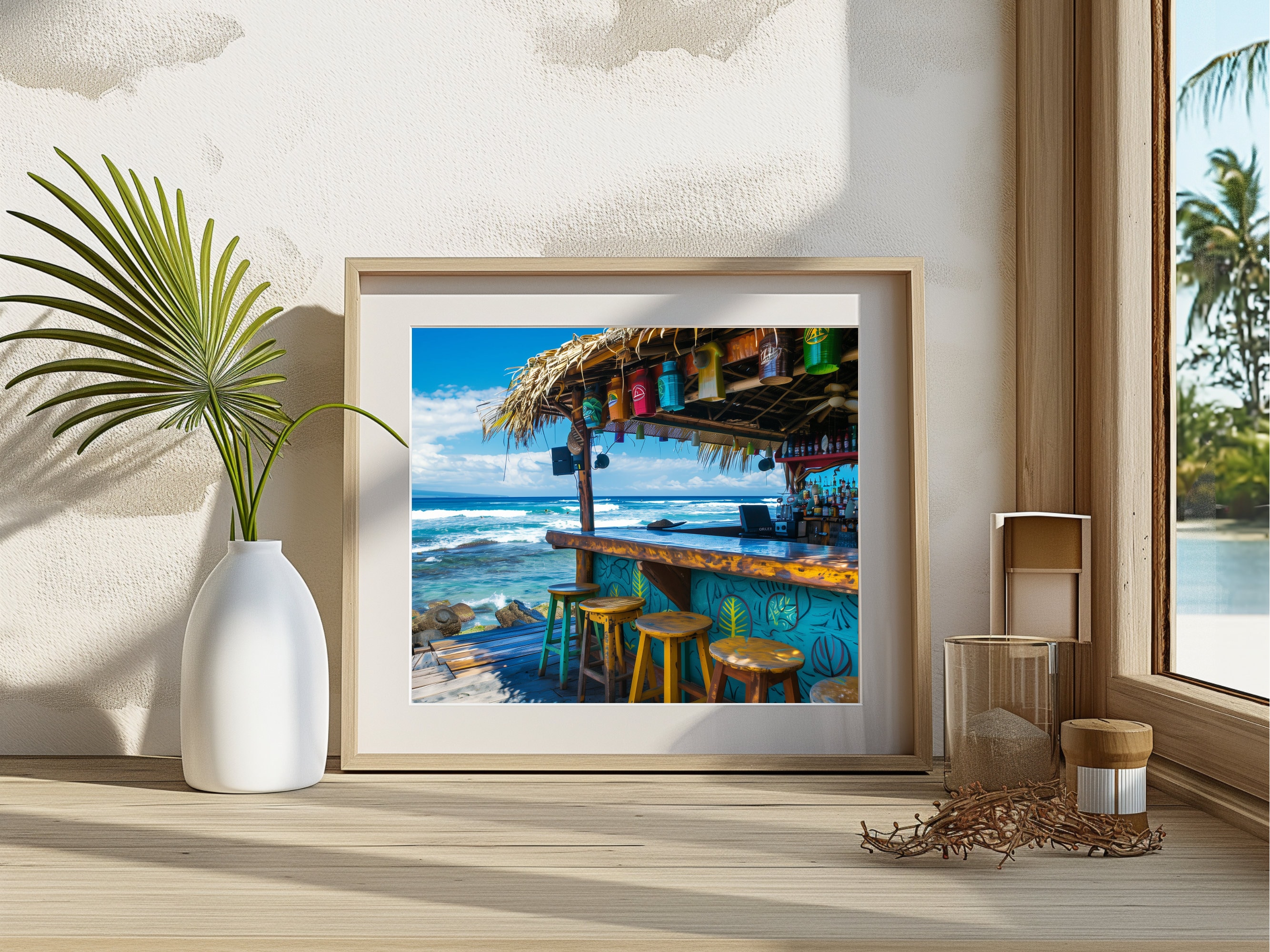 Tropical Tiki Bar Bliss: Printable Tiki Bar Scene. Perfect for Adding ...