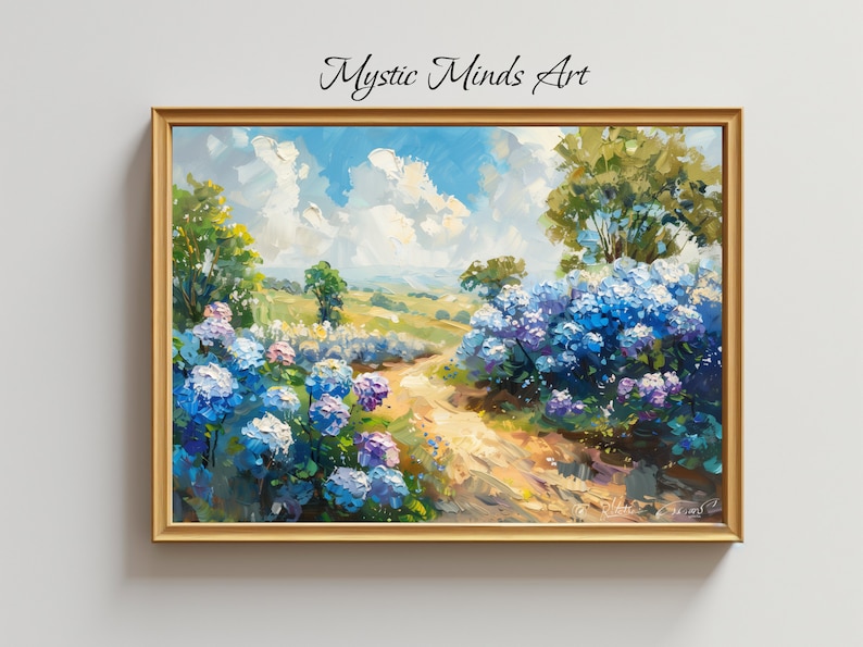 Hydrangea Serenade: Hydrangea Landscape Painting With Palette Knife ...