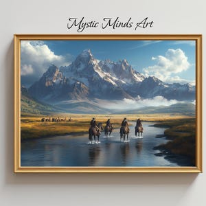 Riders of the Ancestral Plains; Printable Digital Art, Native American ...