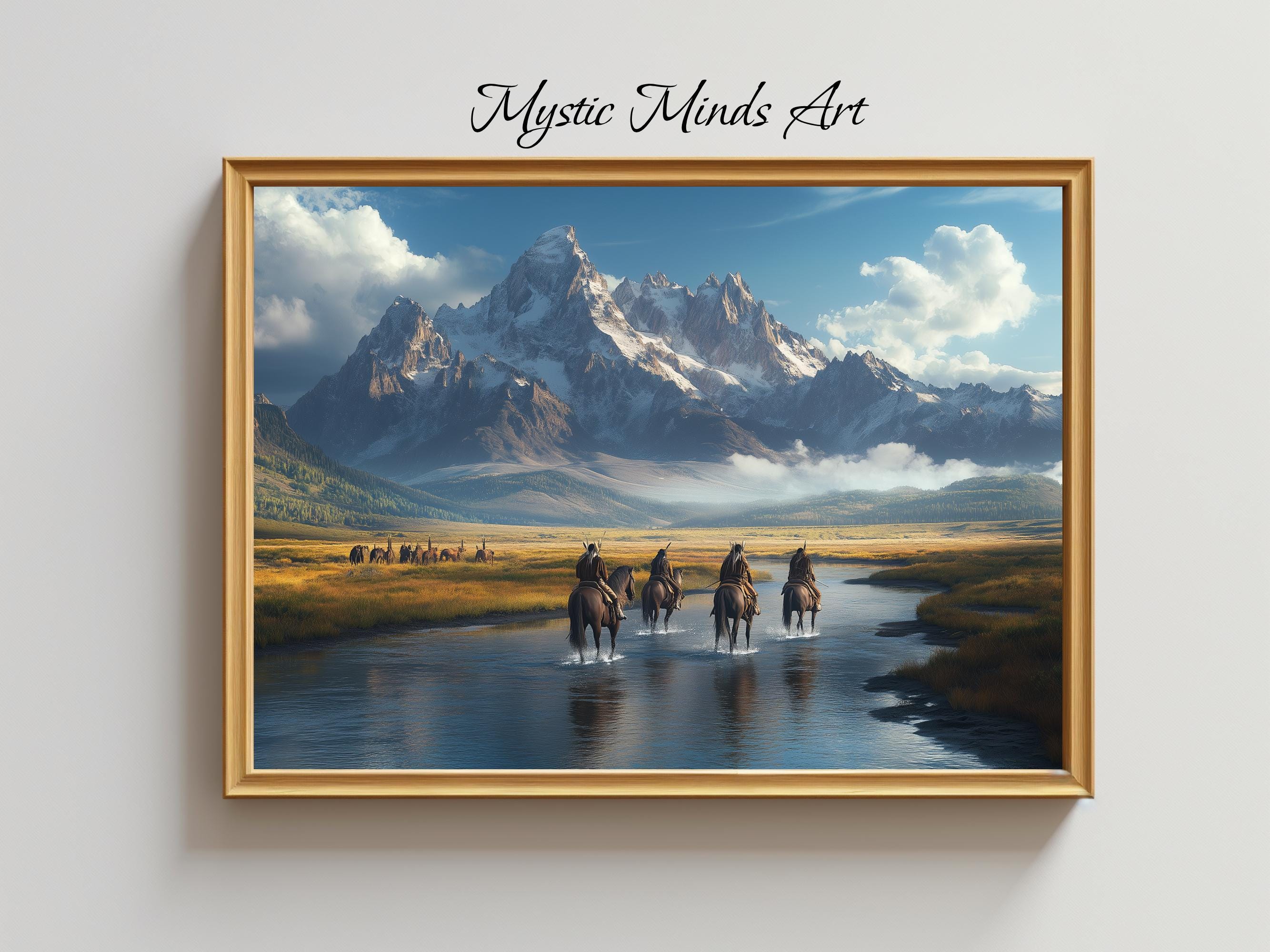 Riders of the Ancestral Plains; Printable Digital Art, Native American ...
