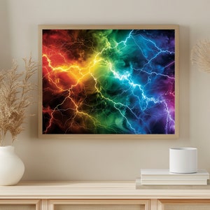 Printable Rainbow Lightning Art: Vibrant Hues, Perfect for Adding a ...