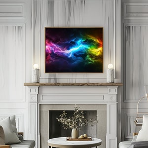 Printable Rainbow Lightning in Dark Sky: High-definition Art of Rainbow ...
