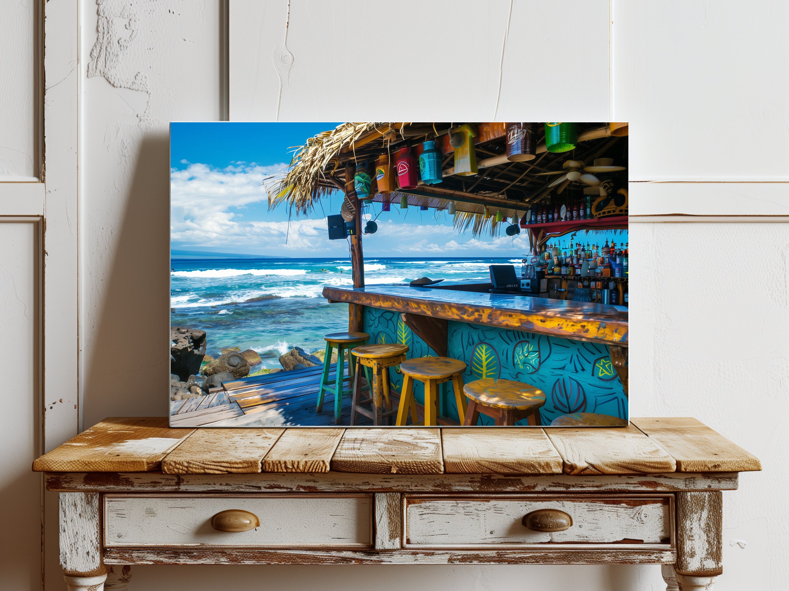 Tropical Tiki Bar Bliss: Printable Tiki Bar Scene. Perfect for Adding ...